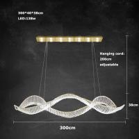 China Chrome Gold Crystal Wave LED Hanging Lamp Chandelier Lighting Alon Chandelier(WH-MI-479) for sale