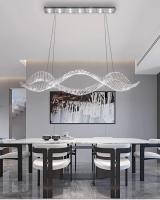 China Chrome Gold Crystal Wave LED Hanging Lamp Chandelier Lighting Alon Chandelier(WH-MI-479) for sale