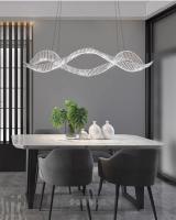 China Chrome Gold Crystal Wave LED Hanging Lamp Chandelier Lighting Alon Chandelier(WH-MI-479) for sale
