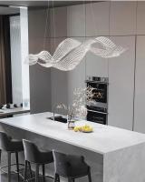 China Chrome Gold Crystal Wave LED Hanging Lamp Chandelier Lighting Alon Chandelier(WH-MI-479) for sale
