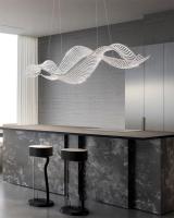 China Chrome Gold Crystal Wave LED Hanging Lamp Chandelier Lighting Alon Chandelier(WH-MI-479) for sale