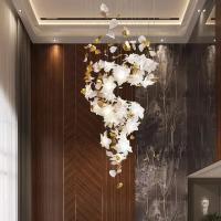 China Loft Hanging Chandelier For Stairscase Hotel Lobby Living Room Modern Luxury Glass Flower Crystal Chandeliers  Flying Flowers Fluttering Chandelier (WH-MI-481) for sale