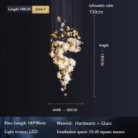 China Loft Hanging Chandelier For Stairscase Hotel Lobby Living Room Modern Luxury Glass Flower Crystal Chandeliers  Flying Flowers Fluttering Chandelier (WH-MI-481) for sale