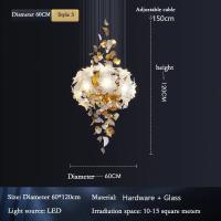 China Loft Hanging Chandelier For Stairscase Hotel Lobby Living Room Modern Luxury Glass Flower Crystal Chandeliers  Flying Flowers Fluttering Chandelier (WH-MI-481) for sale