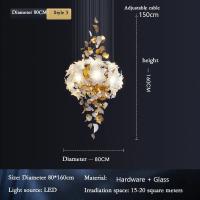 China Loft Hanging Chandelier For Stairscase Hotel Lobby Living Room Modern Luxury Glass Flower Crystal Chandeliers  Flying Flowers Fluttering Chandelier (WH-MI-481) for sale