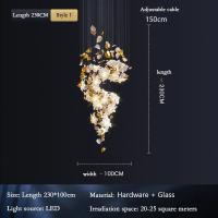 China Loft Hanging Chandelier For Stairscase Hotel Lobby Living Room Modern Luxury Glass Flower Crystal Chandeliers  Flying Flowers Fluttering Chandelier (WH-MI-481) for sale