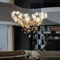 China Loft Hanging Chandelier For Stairscase Hotel Lobby Living Room Modern Luxury Glass Flower Crystal Chandeliers  Flying Flowers Fluttering Chandelier (WH-MI-481) for sale