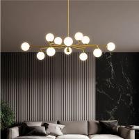 China Postmodern chandelier luxury deco gold chandeliers Staggered Glass Globes Chandelier(WH-MI-484) for sale