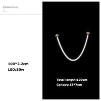 China LED Postmodern Golden White Designer Chandelier Lighting Flexible Linear Curve Chandelier(WH-MI-485) for sale