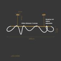 China LED Postmodern Golden White Designer Chandelier Lighting Flexible Linear Curve Chandelier(WH-MI-485) for sale
