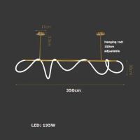 China LED Postmodern Golden White Designer Chandelier Lighting Flexible Linear Curve Chandelier(WH-MI-485) for sale