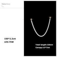 China LED Postmodern Golden White Designer Chandelier Lighting Flexible Linear Curve Chandelier(WH-MI-485) for sale