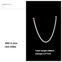 China LED Postmodern Golden White Designer Chandelier Lighting Flexible Linear Curve Chandelier(WH-MI-485) for sale