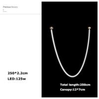 China LED Postmodern Golden White Designer Chandelier Lighting Flexible Linear Curve Chandelier(WH-MI-485) for sale