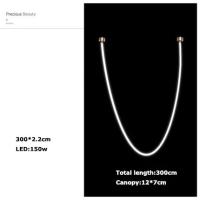 China LED Postmodern Golden White Designer Chandelier Lighting Flexible Linear Curve Chandelier(WH-MI-485) for sale
