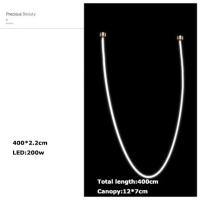 China LED Postmodern Golden White Designer Chandelier Lighting Flexible Linear Curve Chandelier(WH-MI-485) for sale
