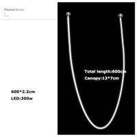China LED Postmodern Golden White Designer Chandelier Lighting Flexible Linear Curve Chandelier(WH-MI-485) for sale