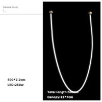 China LED Postmodern Golden White Designer Chandelier Lighting Flexible Linear Curve Chandelier(WH-MI-485) for sale