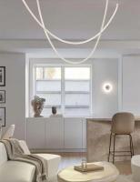 China LED Postmodern Golden White Designer Chandelier Lighting Flexible Linear Curve Chandelier(WH-MI-485) for sale