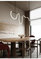 China LED Postmodern Golden White Designer Chandelier Lighting Flexible Linear Curve Chandelier(WH-MI-485) for sale