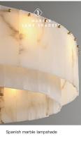 China Plafond Lighting For Bedroom Living Room Modern Luxury Round LED Hanging Pendant Lamp Marble Chandelier Rock Alabaster Chandelier(WH-MI-486) for sale