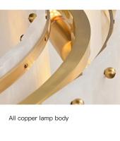 China Plafond Lighting For Bedroom Living Room Modern Luxury Round LED Hanging Pendant Lamp Marble Chandelier Rock Alabaster Chandelier(WH-MI-486) for sale