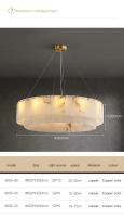 China Plafond Lighting For Bedroom Living Room Modern Luxury Round LED Hanging Pendant Lamp Marble Chandelier Rock Alabaster Chandelier(WH-MI-486) for sale