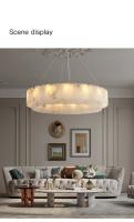 China Plafond Lighting For Bedroom Living Room Modern Luxury Round LED Hanging Pendant Lamp Marble Chandelier Rock Alabaster Chandelier(WH-MI-486) for sale