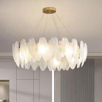 China Nordic home decor dining room Pendant lamp lights indoor lighting Ceiling lamp hanging light Glass Feather Chandelier(WH-MI-487) for sale
