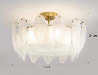 China Nordic home decor dining room Pendant lamp lights indoor lighting Ceiling lamp hanging light Glass Feather Chandelier(WH-MI-487) for sale
