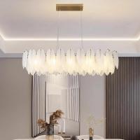 China Nordic home decor dining room Pendant lamp lights indoor lighting Ceiling lamp hanging light Glass Feather Chandelier(WH-MI-487) for sale