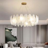 China Nordic home decor dining room Pendant lamp lights indoor lighting Ceiling lamp hanging light Glass Feather Chandelier(WH-MI-487) for sale