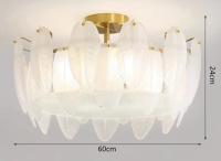 China Nordic home decor dining room Pendant lamp lights indoor lighting Ceiling lamp hanging light Glass Feather Chandelier(WH-MI-487) for sale
