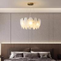 China Nordic home decor dining room Pendant lamp lights indoor lighting Ceiling lamp hanging light Glass Feather Chandelier(WH-MI-487) for sale