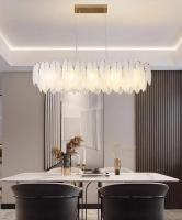 China Nordic home decor dining room Pendant lamp lights indoor lighting Ceiling lamp hanging light Glass Feather Chandelier(WH-MI-487) for sale