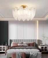 China Nordic home decor dining room Pendant lamp lights indoor lighting Ceiling lamp hanging light Glass Feather Chandelier(WH-MI-487) for sale