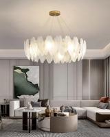 China Nordic home decor dining room Pendant lamp lights indoor lighting Ceiling lamp hanging light Glass Feather Chandelier(WH-MI-487) for sale