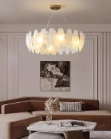 China Nordic home decor dining room Pendant lamp lights indoor lighting Ceiling lamp hanging light Glass Feather Chandelier(WH-MI-487) for sale