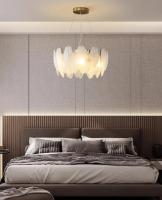 China Nordic home decor dining room Pendant lamp lights indoor lighting Ceiling lamp hanging light Glass Feather Chandelier(WH-MI-487) for sale