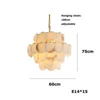 China Trendy Marble Series Chrome Gold LED High Ceiling Chandelier Alabaster Shell Brass Chandelier (WH-MI-488) for sale