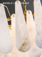 China Postmodern Designer Big Hanging Lamp Luxury Natural Marble All Brass Ceiling Chandeliers Leon Chandelier(WH-MI-489) for sale