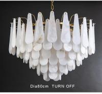 China Postmodern Designer Big Hanging Lamp Luxury Natural Marble All Brass Ceiling Chandeliers Leon Chandelier(WH-MI-489) for sale
