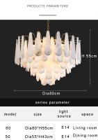China Postmodern Designer Big Hanging Lamp Luxury Natural Marble All Brass Ceiling Chandeliers Leon Chandelier(WH-MI-489) for sale