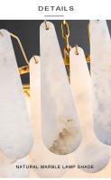 China Postmodern Designer Big Hanging Lamp Luxury Natural Marble All Brass Ceiling Chandeliers Leon Chandelier(WH-MI-489) for sale