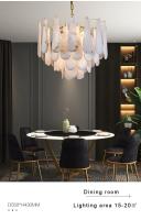 China Postmodern Designer Big Hanging Lamp Luxury Natural Marble All Brass Ceiling Chandeliers Leon Chandelier(WH-MI-489) for sale
