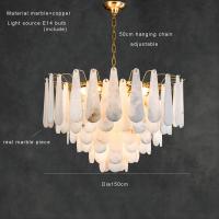 China Postmodern Designer Big Hanging Lamp Luxury Natural Marble All Brass Ceiling Chandeliers Leon Chandelier(WH-MI-489) for sale