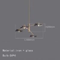 China Simplicity Dining Room LED Chandelier Personality Modern Black Pendant Light Lotus Leaves Glass Chandelier(WH-MI-490) for sale
