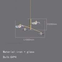 China Simplicity Dining Room LED Chandelier Personality Modern Black Pendant Light Lotus Leaves Glass Chandelier(WH-MI-490) for sale