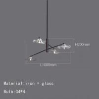 China Simplicity Dining Room LED Chandelier Personality Modern Black Pendant Light Lotus Leaves Glass Chandelier(WH-MI-490) for sale