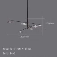 China Simplicity Dining Room LED Chandelier Personality Modern Black Pendant Light Lotus Leaves Glass Chandelier(WH-MI-490) for sale